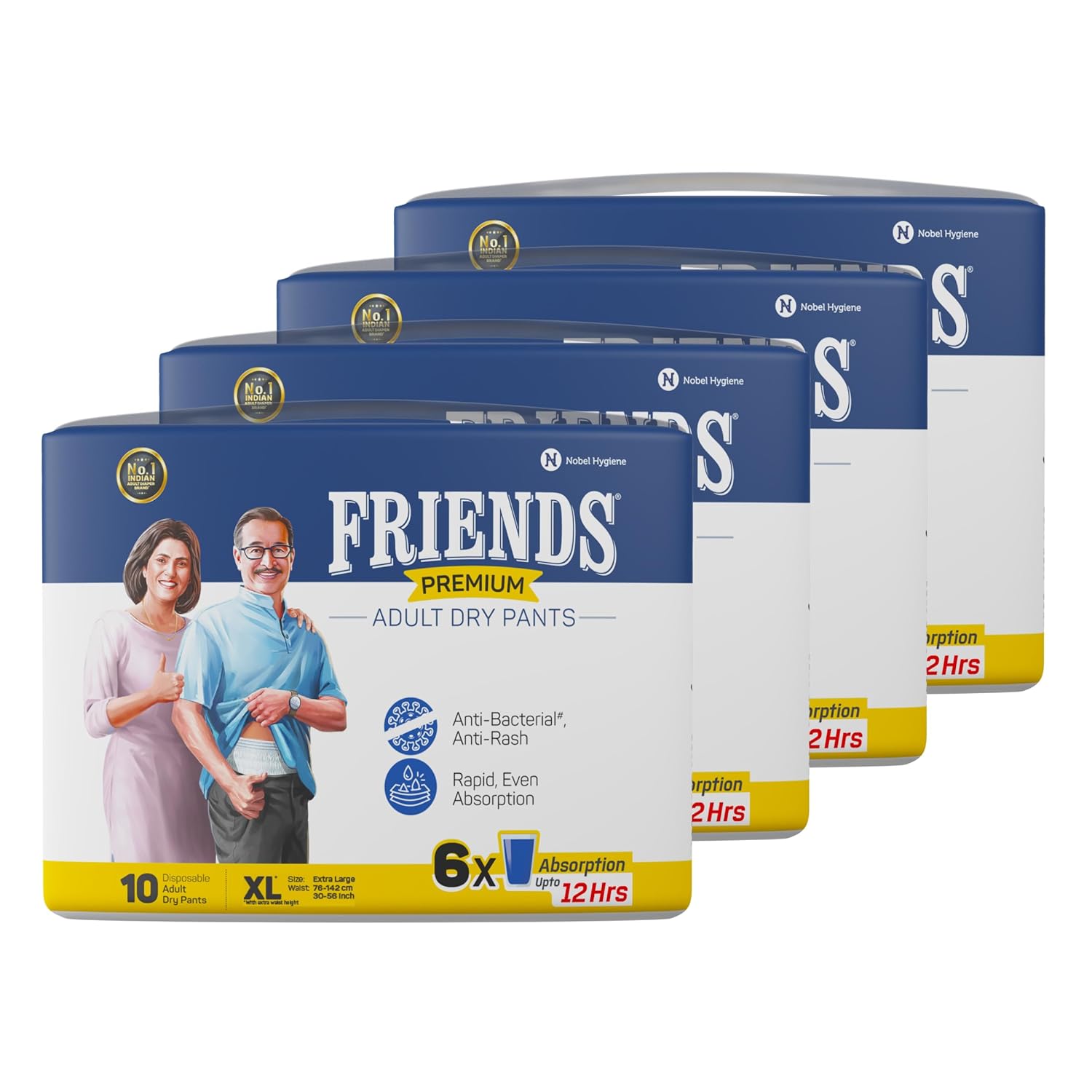 Friends Premium Adult Diapers Pant Style - 40 Count -XL- with odour ...
