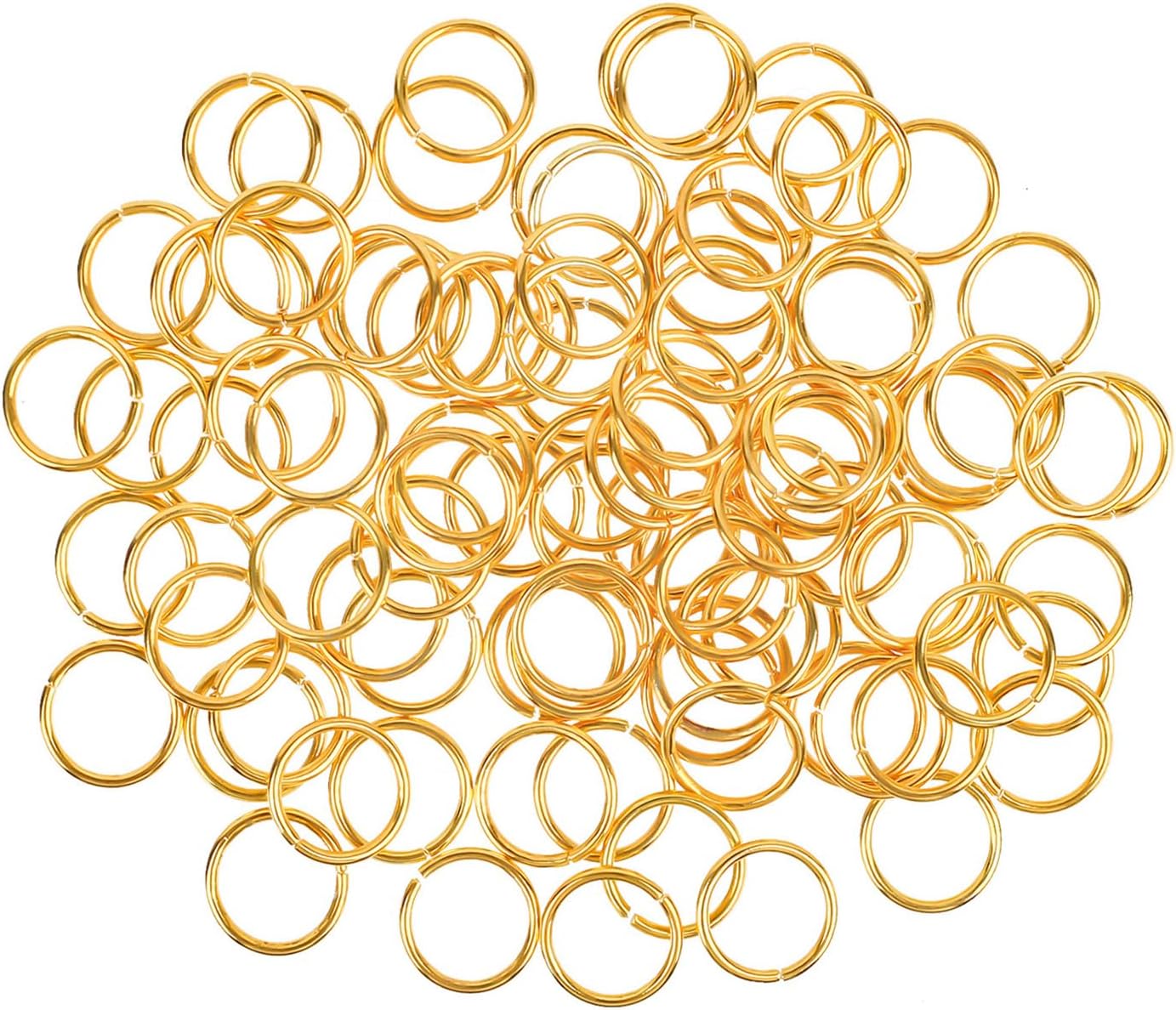 Amazon.com: HUIHUIBAO 100 Pieces 14mm Small Open Jump Ring Metal Split ...