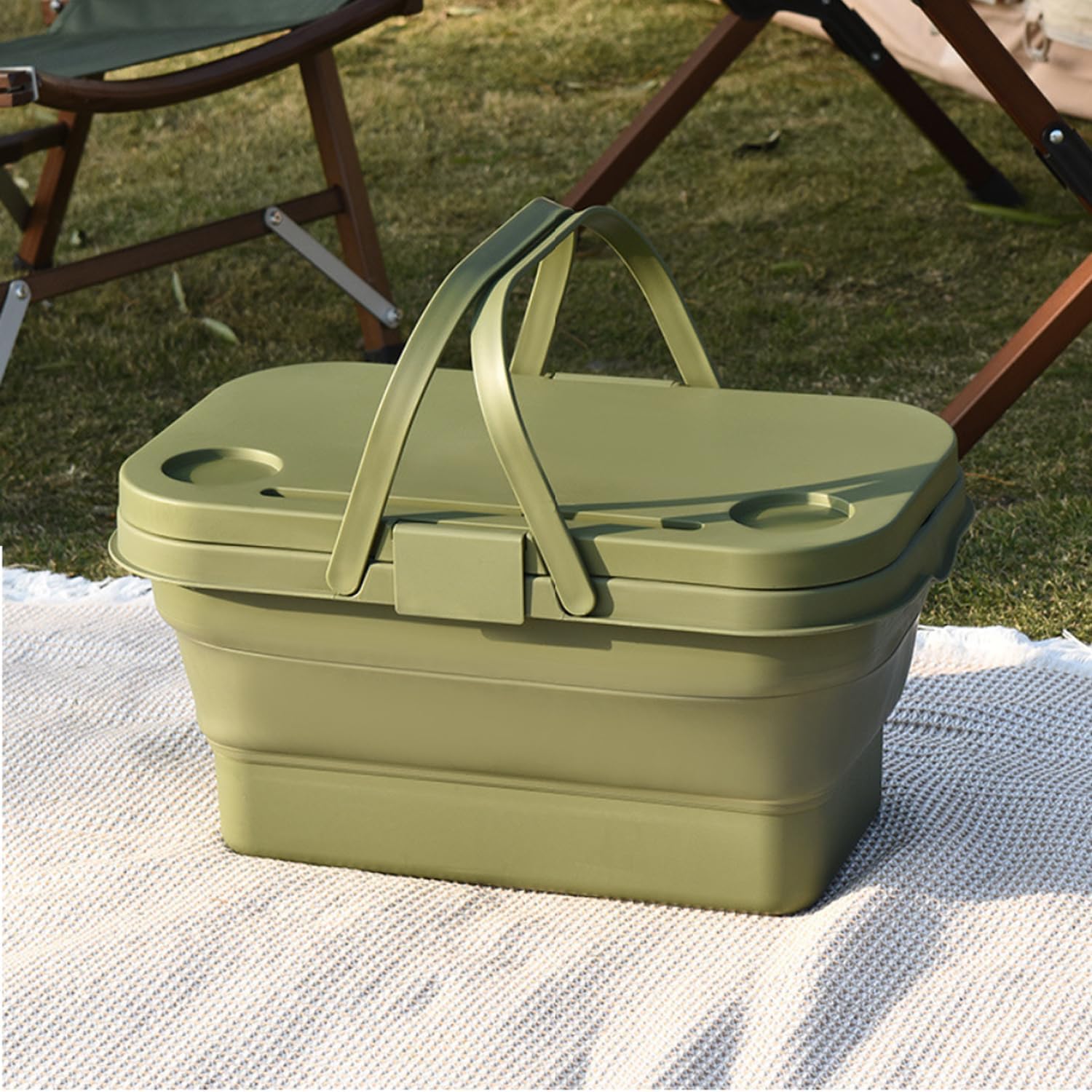 Amazon.com: KERHAND Outdoor Foldable Silicone Bucket with Lids ...