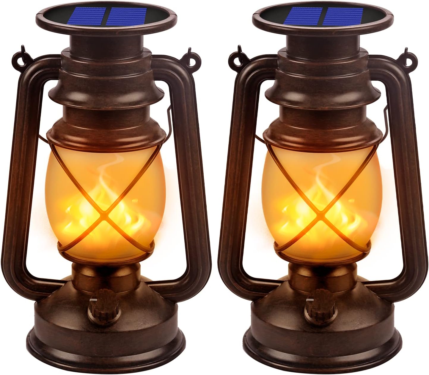 Amazon.com: Solar Lantern Outdoor Hanging Solar Lights Dancing Flame ...
