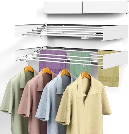 Amazon.com: SZJoyBet Laundry Drying Rack, Collapsible Wall Mounted ...