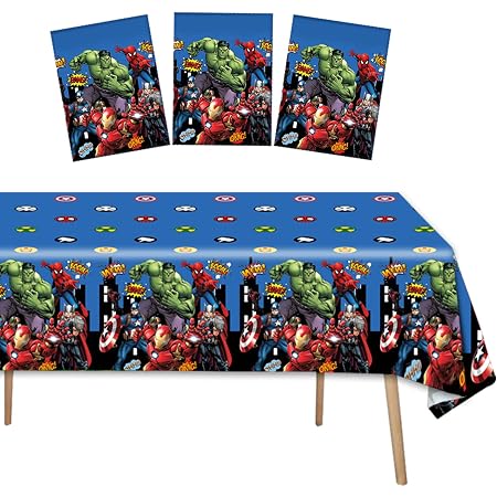 Amazon.com: SUTRADHAR 2pcs Superhero Tablecloth Table Cover, for ...