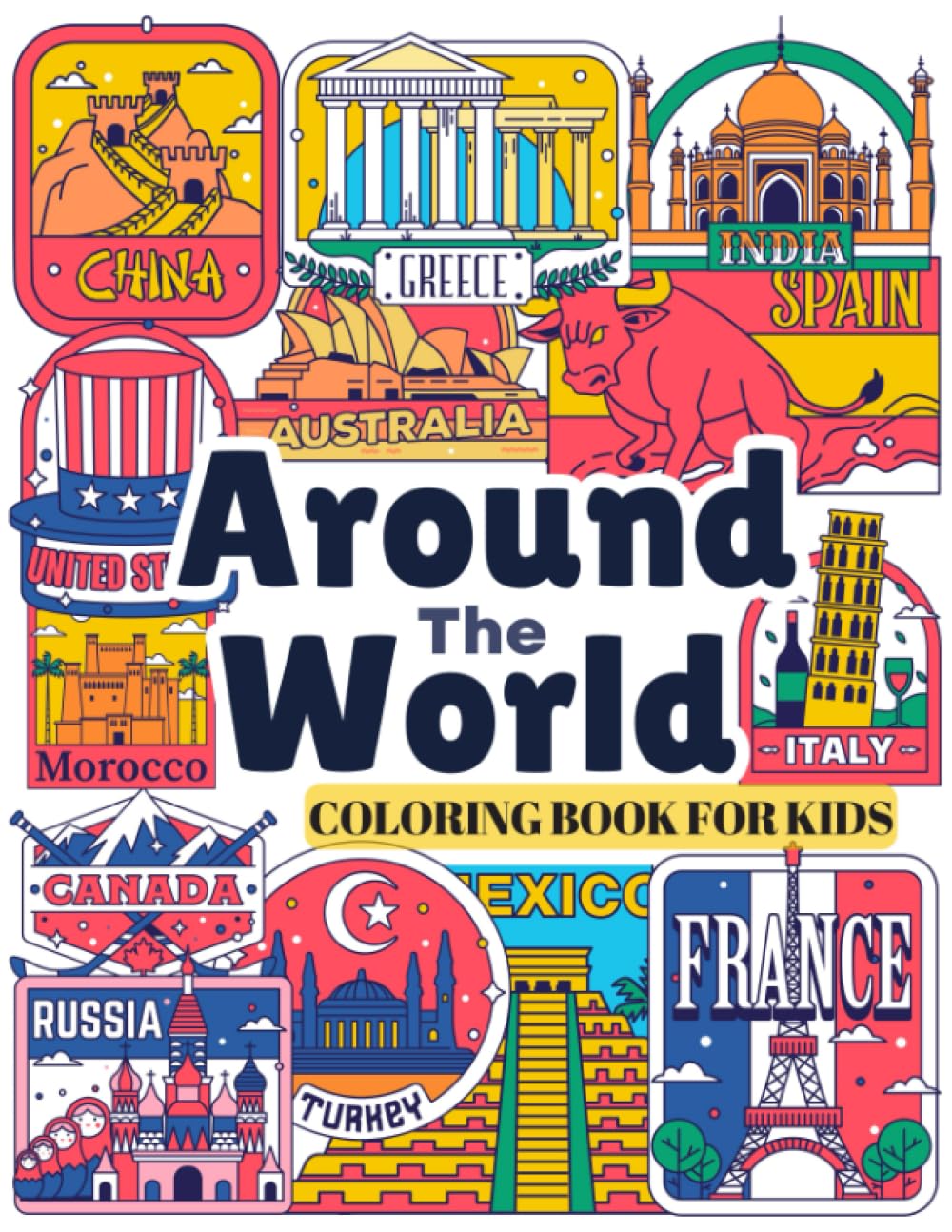 Around the World Coloring Book for Kids: Learn and Color Fun and facts ...