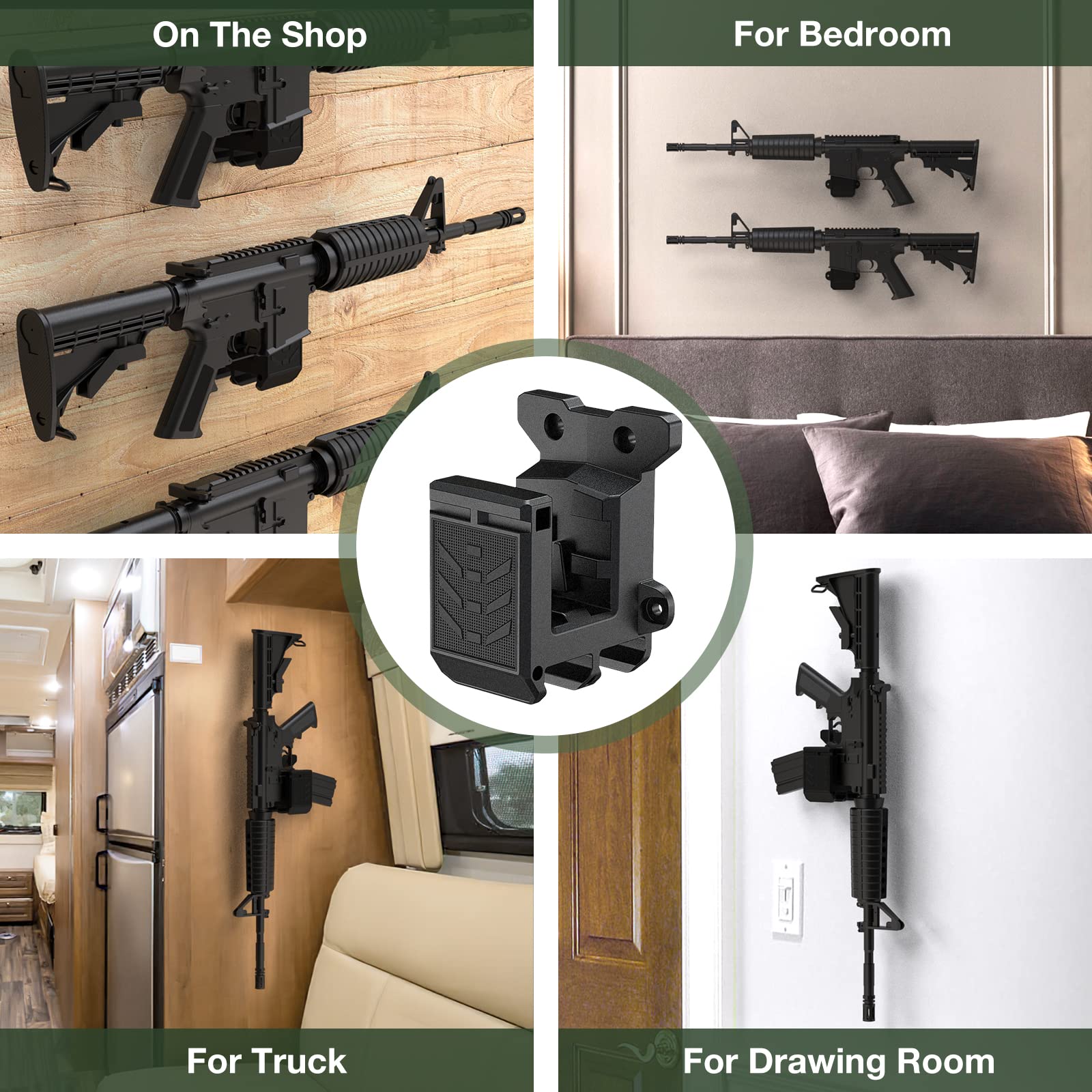 Snapklik.com : 2-Pack Upgraded Gun Wall Mount For 223/5.56 Rifle ...