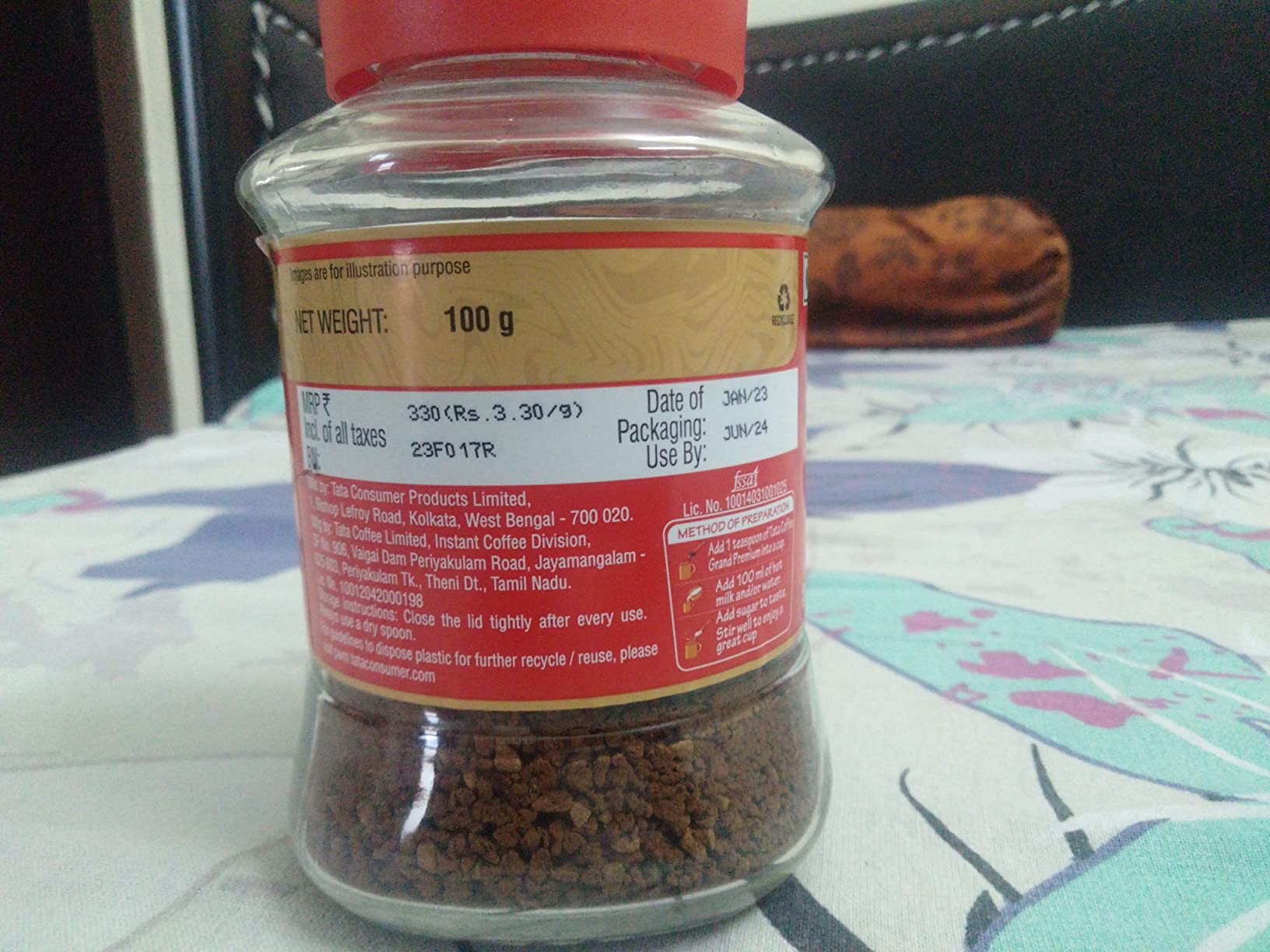 Tata Coffee Grand Premium Instant Coffee, 90g, Jar With Flavour Locked ...