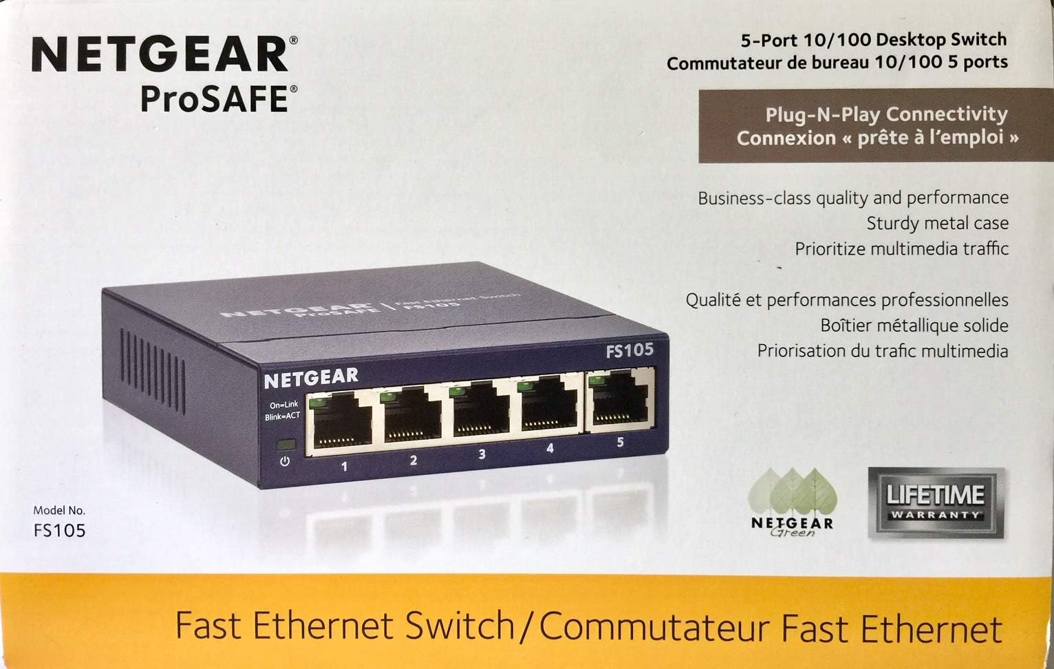 Amazon.com: FS105NA - Netgear ProSafe FS105 Ethernet Switch 5 x 10 ...