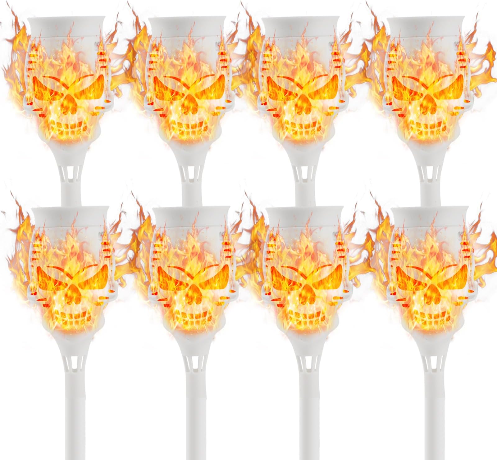 Amazon.com : Spooky Skulls Solar Torches Lights - 8-Pack Flickering ...