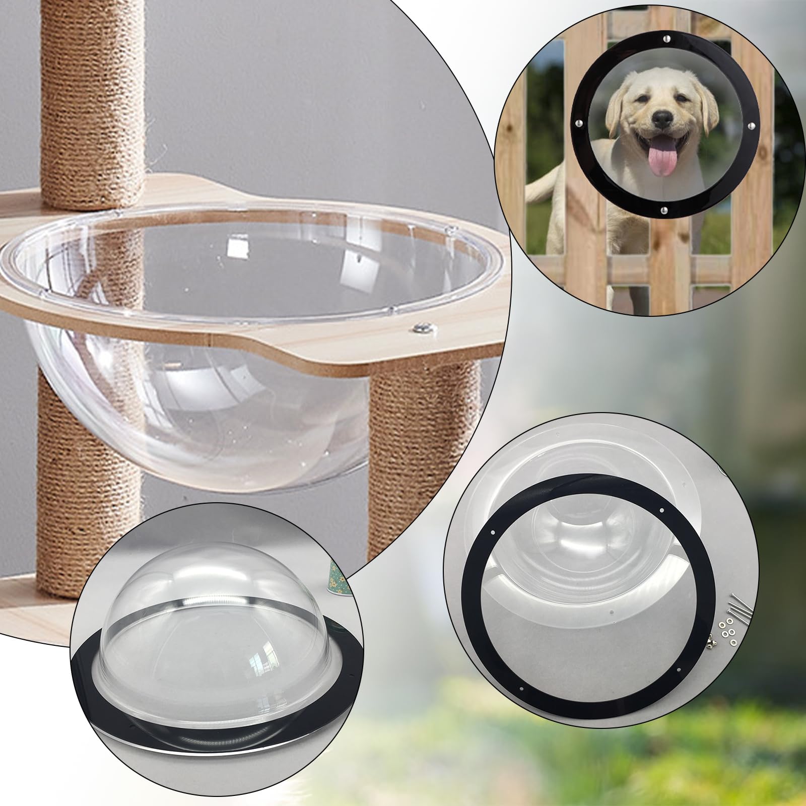 Outdoor Pet Accessories 2-Pack Dog Fence Windows - 12.4 Inch Clear ...