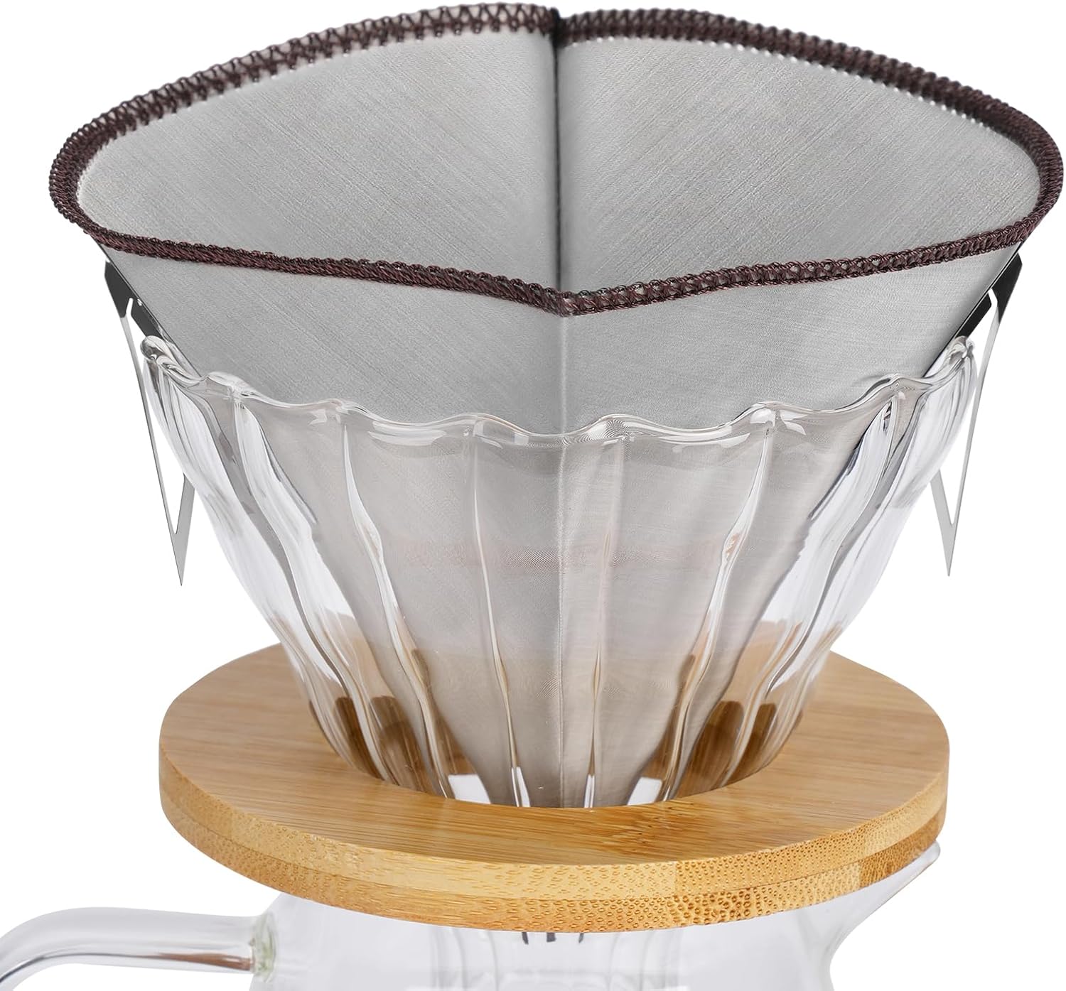 Amazon.com: Bouaida Stainless Steel Pour Over Coffee Filter Reusable ...