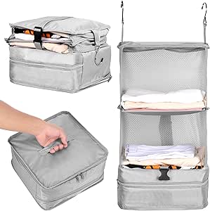 Portable Hanging Travel Shelves Compartmentalized and Handle Design ...