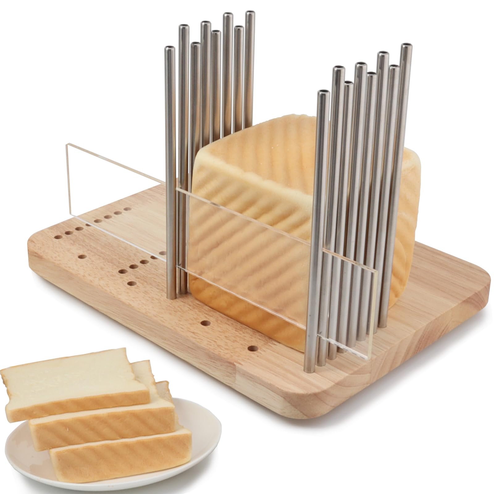 Amazon.com: Bread Slicer for Homemade Bread, Stainless Steel Slicing ...