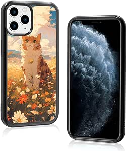 Amazon.com: Onemiliayears Cute Orange Cat Phone Case, Kawaii Cat Flower ...