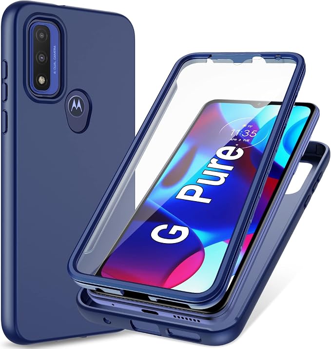 Amazon.com: for Motorola Moto-G Pure Phone Case: Silicone Matte Case ...