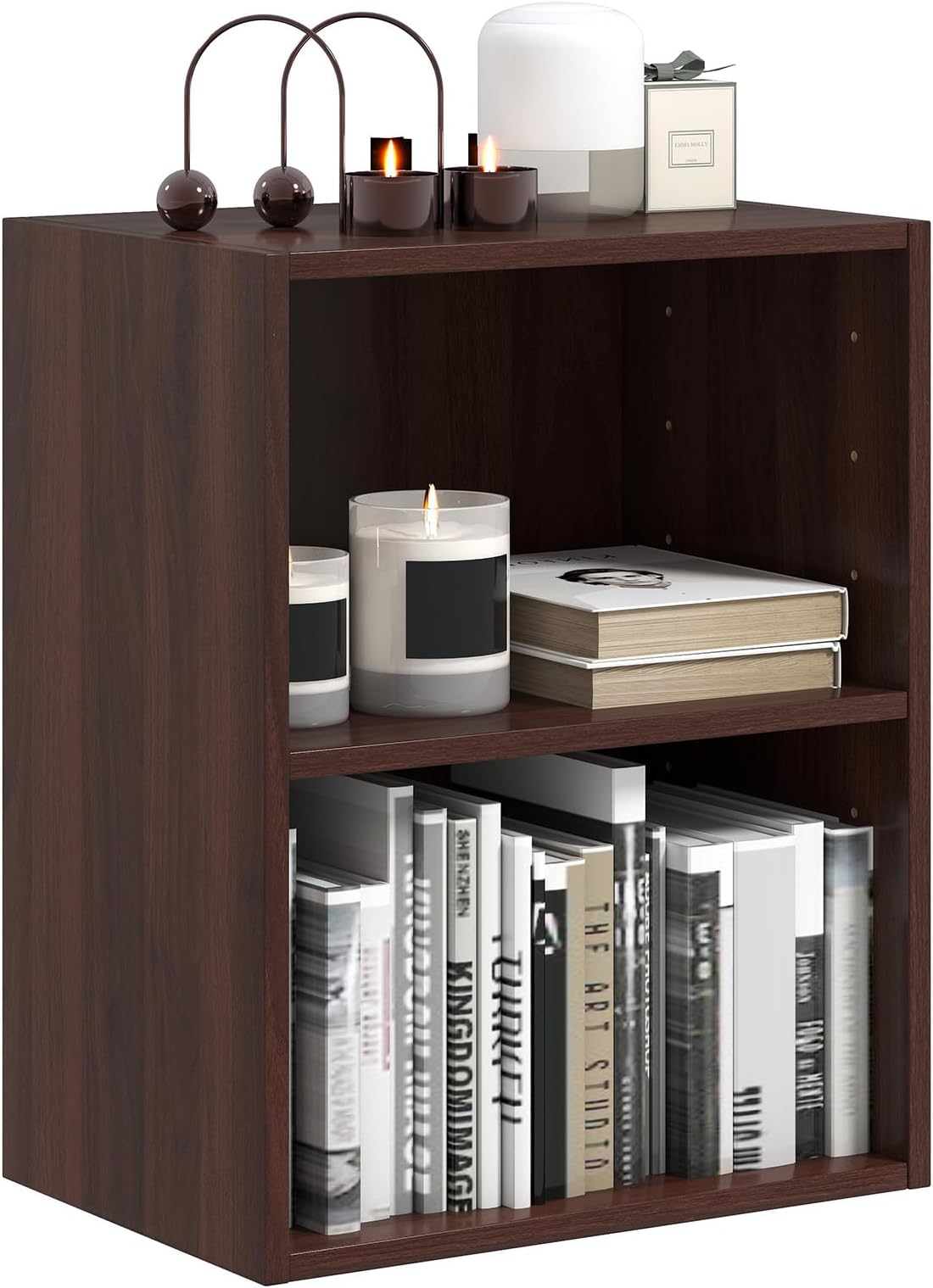 Amazon.com: Tangkula 2-Tier Bookshelf, Open Shelf Bookcase with 7 ...