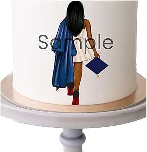 Amazon.com: Afro American graduated girl edible cake topper, cap and ...