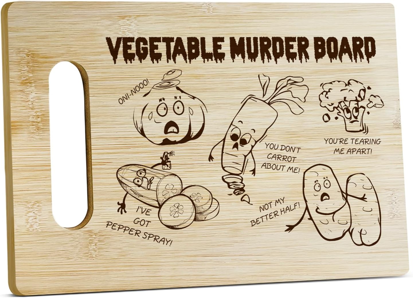 Murder Bamboo Cutting Board for Kitchen Cooking, Restaurant ...