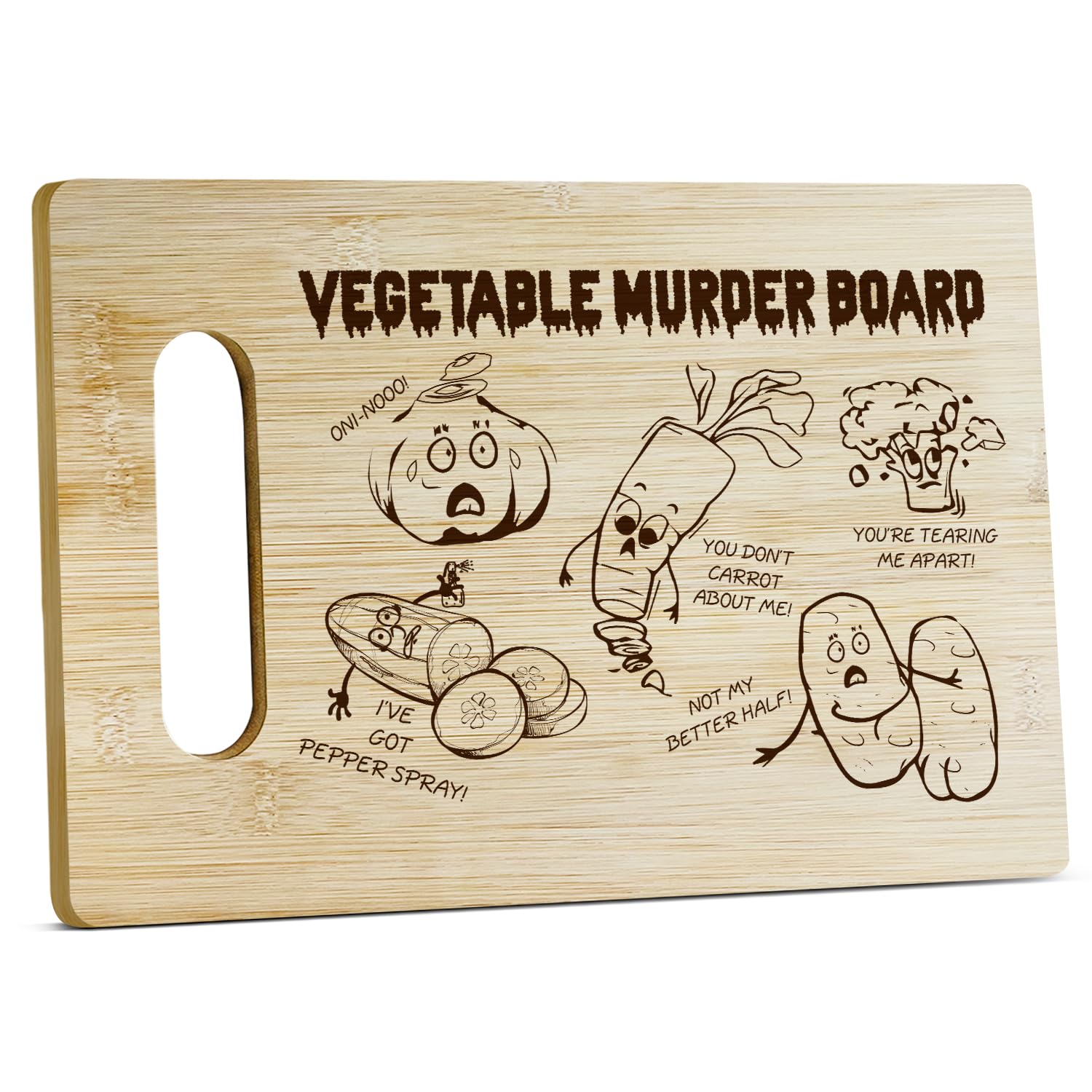 Amazon.com: Vegetable Murder Cutting Board Wood Cutting Board for ...