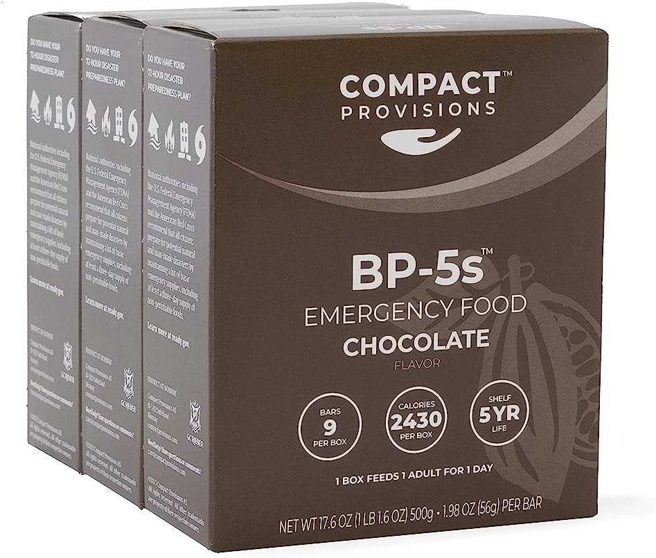Amazon.com: Compact Provisions BP-5s Chocolate 3 Pack Emergency Food ...