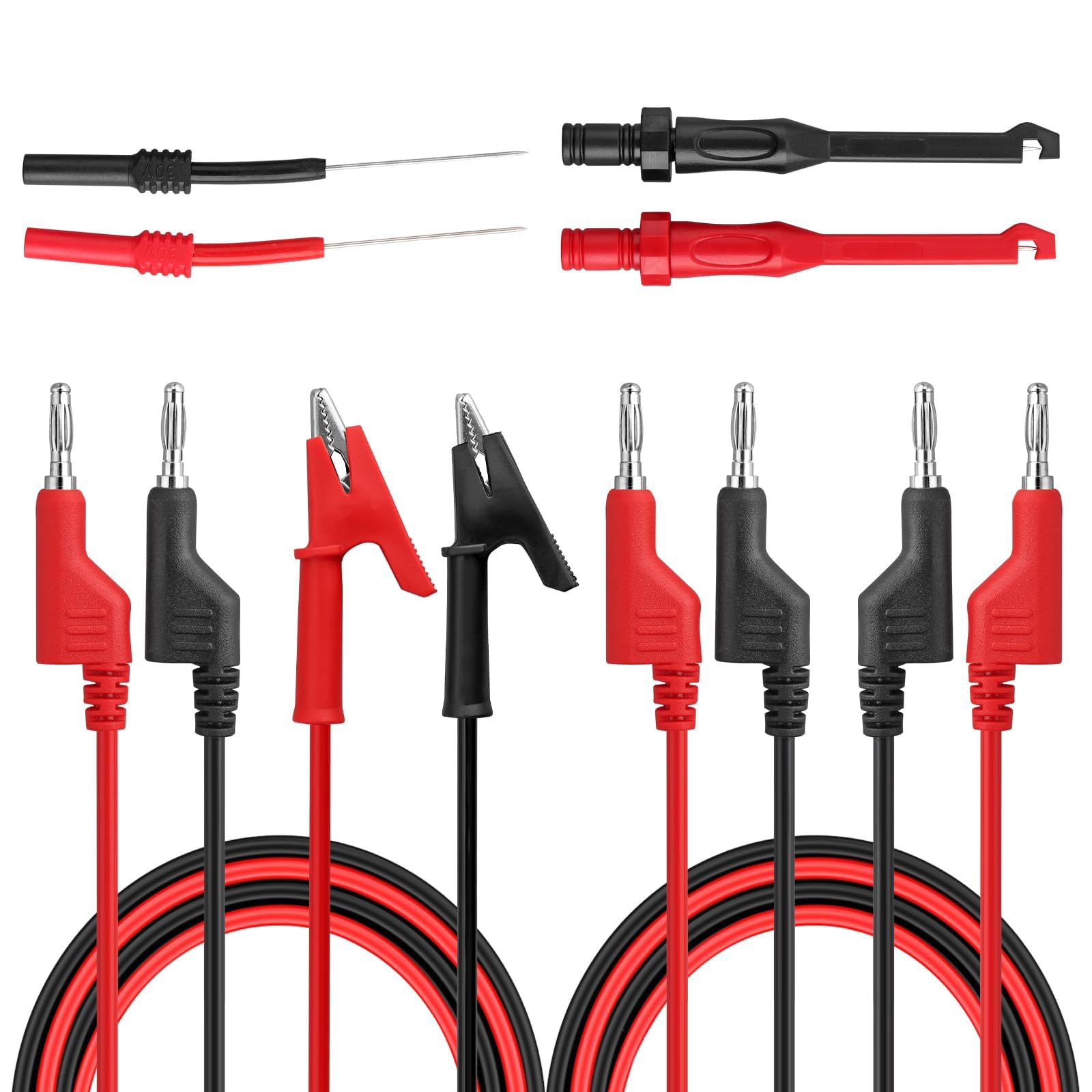 Snapklik.com : ALLmeter 8Piece Multimeter Test Leads Set 4mm Stackable ...