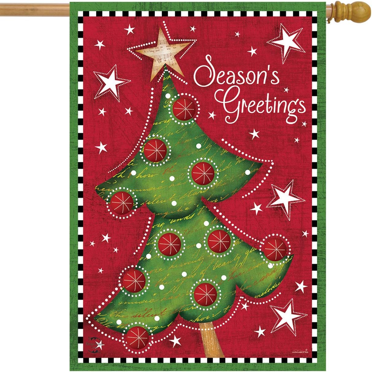 Amazon.com : Festive Christmas Tree Holiday House Flag Season's ...