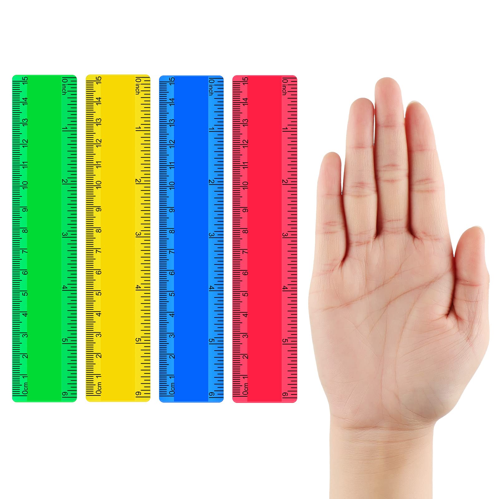 Snapklik.com : 32 Pack 6 Inch Mini Rulers Bulk Plastic Small Rulers