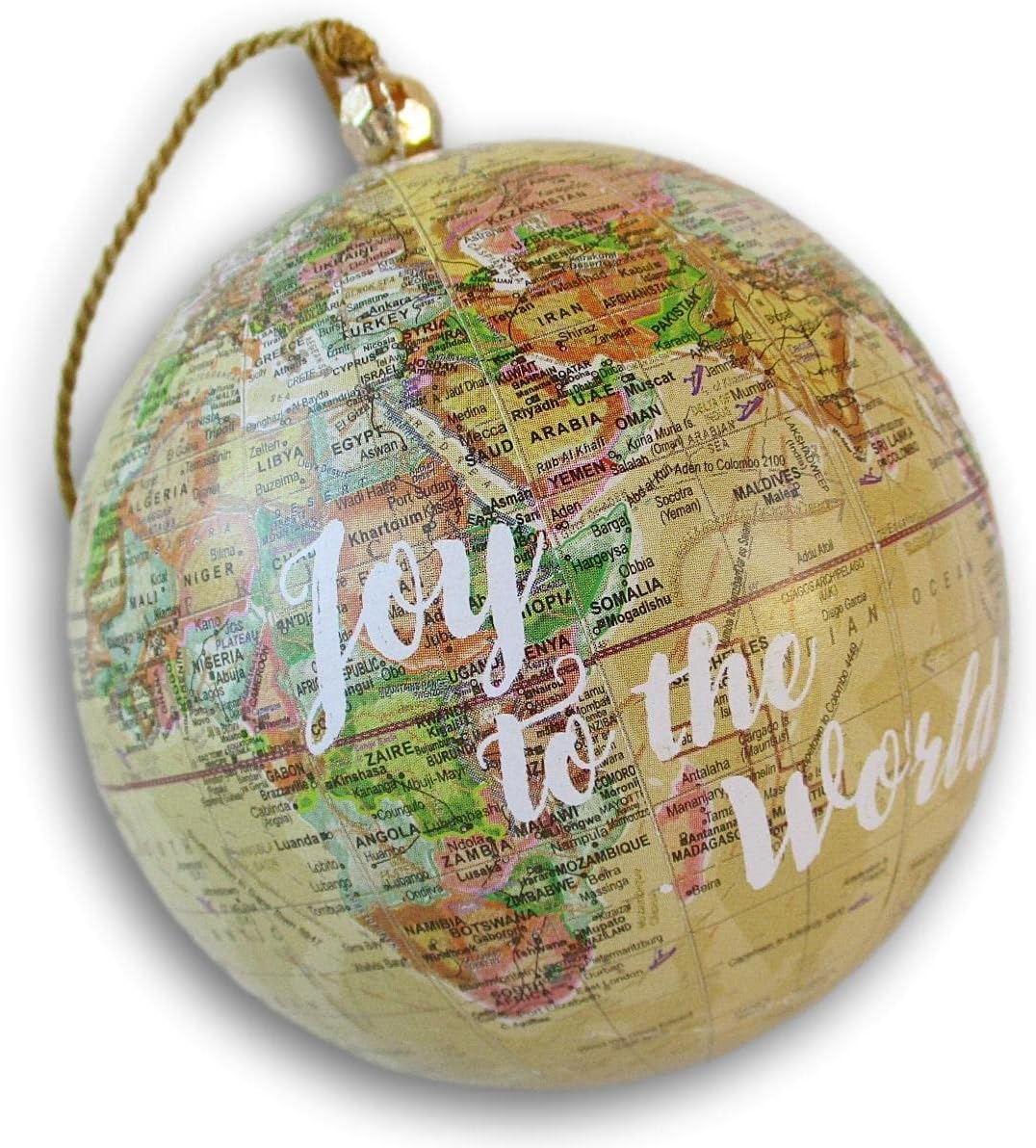 Amazon.com: ''Joy to The World'' Earth Globe Christmas Ornament - 3.25 ...