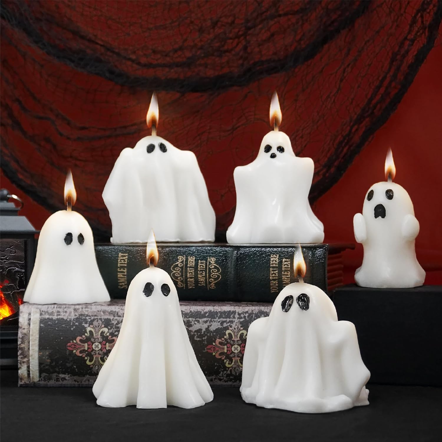 Amazon.com: Ghost Candles Decor - 6Pcs Cute Scented Halloween Candles ...