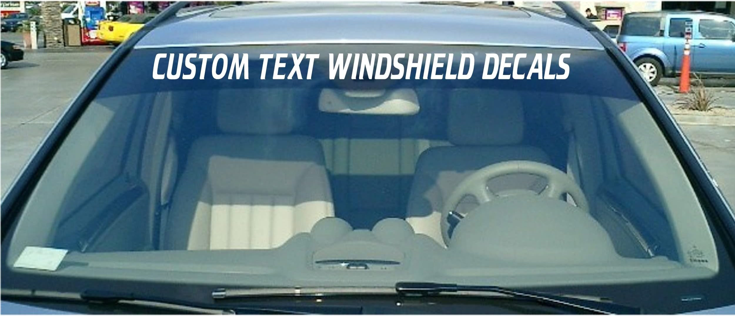 Amazon.com - Custom Text Vinyl Windshield Decal Personalized Window ...