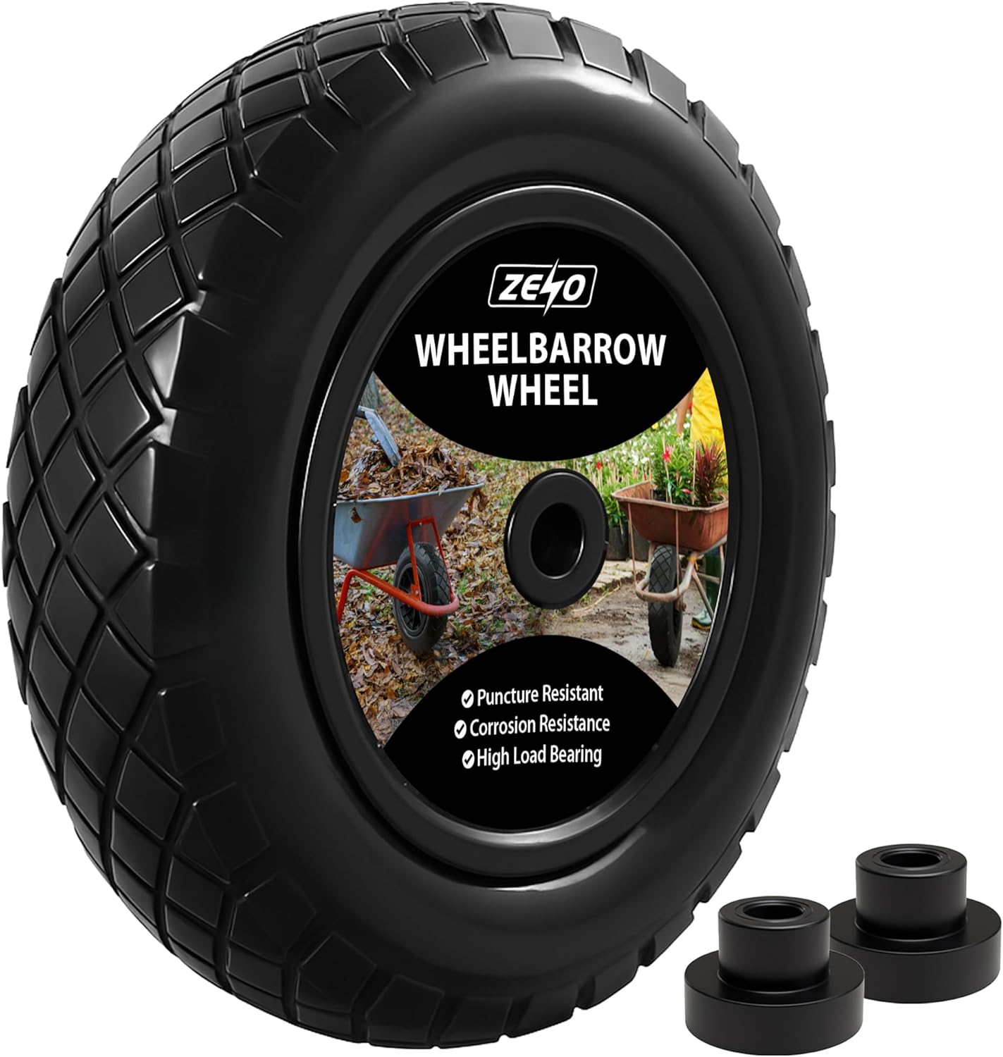 ZENO Wheelbarrow Wheel 14" | Puncture Proof Wheelbarrow Wheel ...