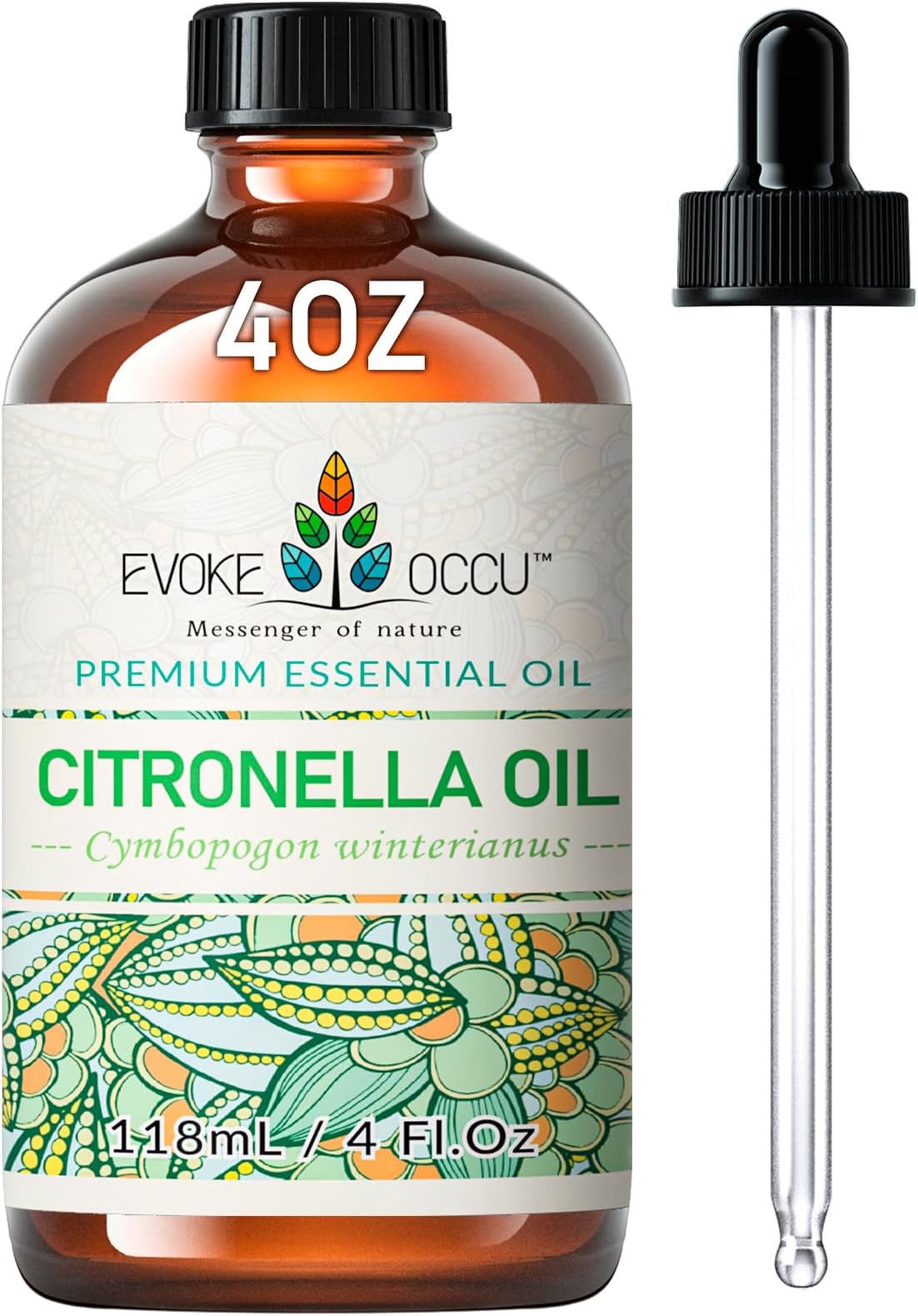 Amazon.com: EVOKE OCCU Citronella Essential Oil 4 Oz, Pure Citronella ...