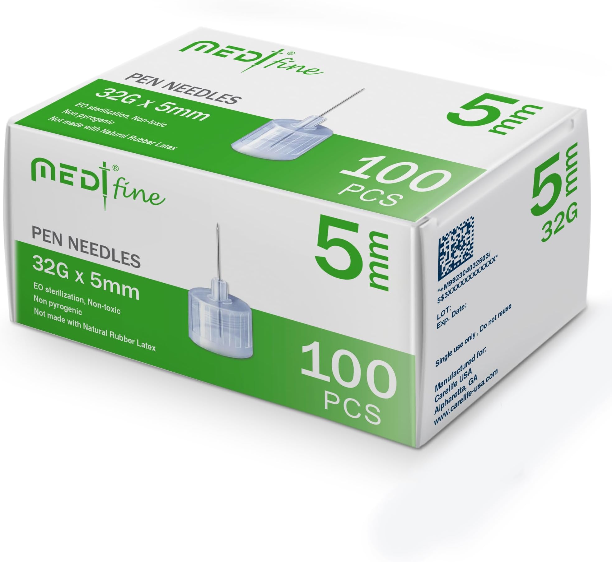 Amazon.com: Pip Insulin Pen Needles (32G 4mm) 100 Pieces : Health ...