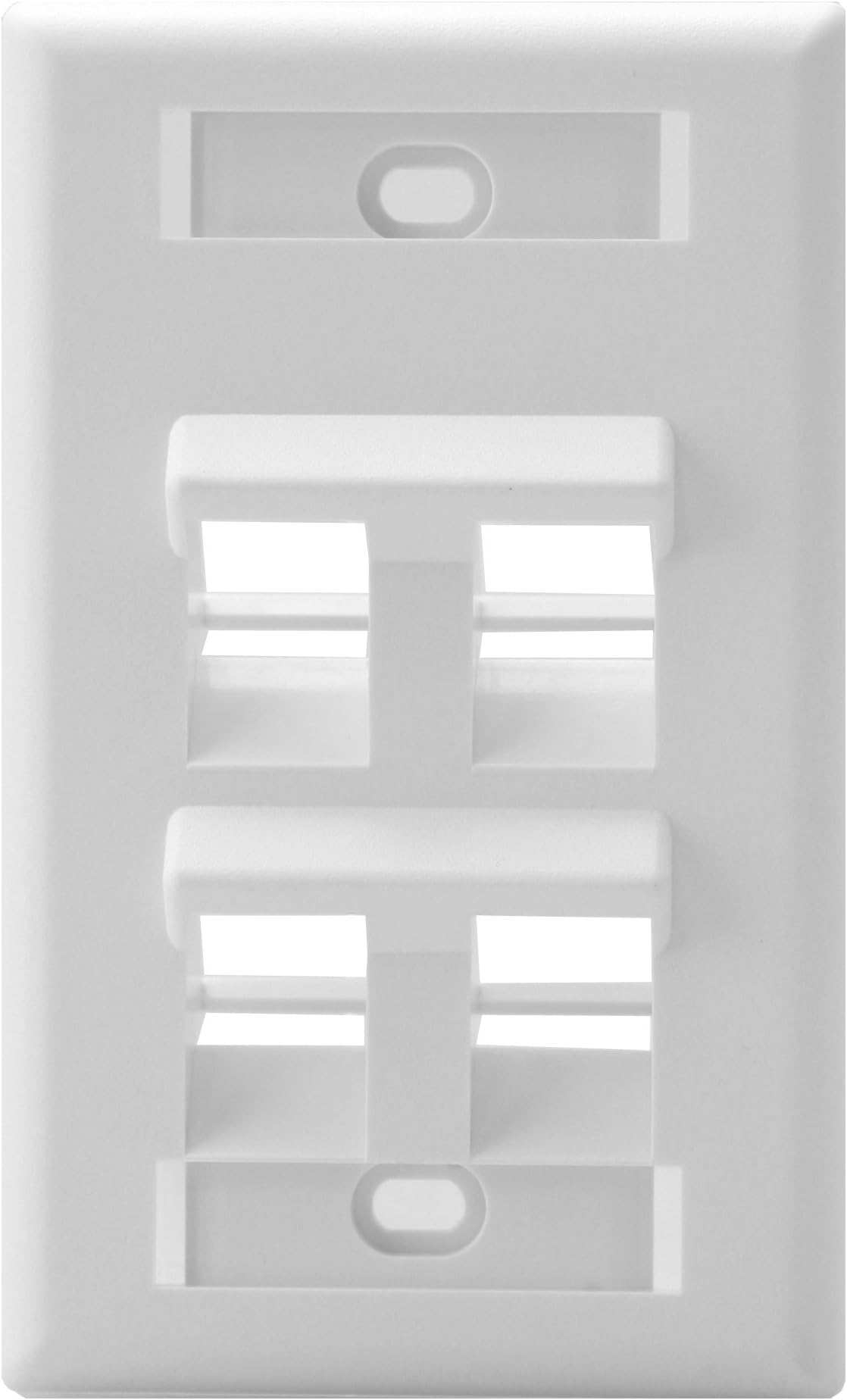 Amazon.com: Leviton 42081-1WS 1-Port Angled QuickPort Wallplate with ID ...