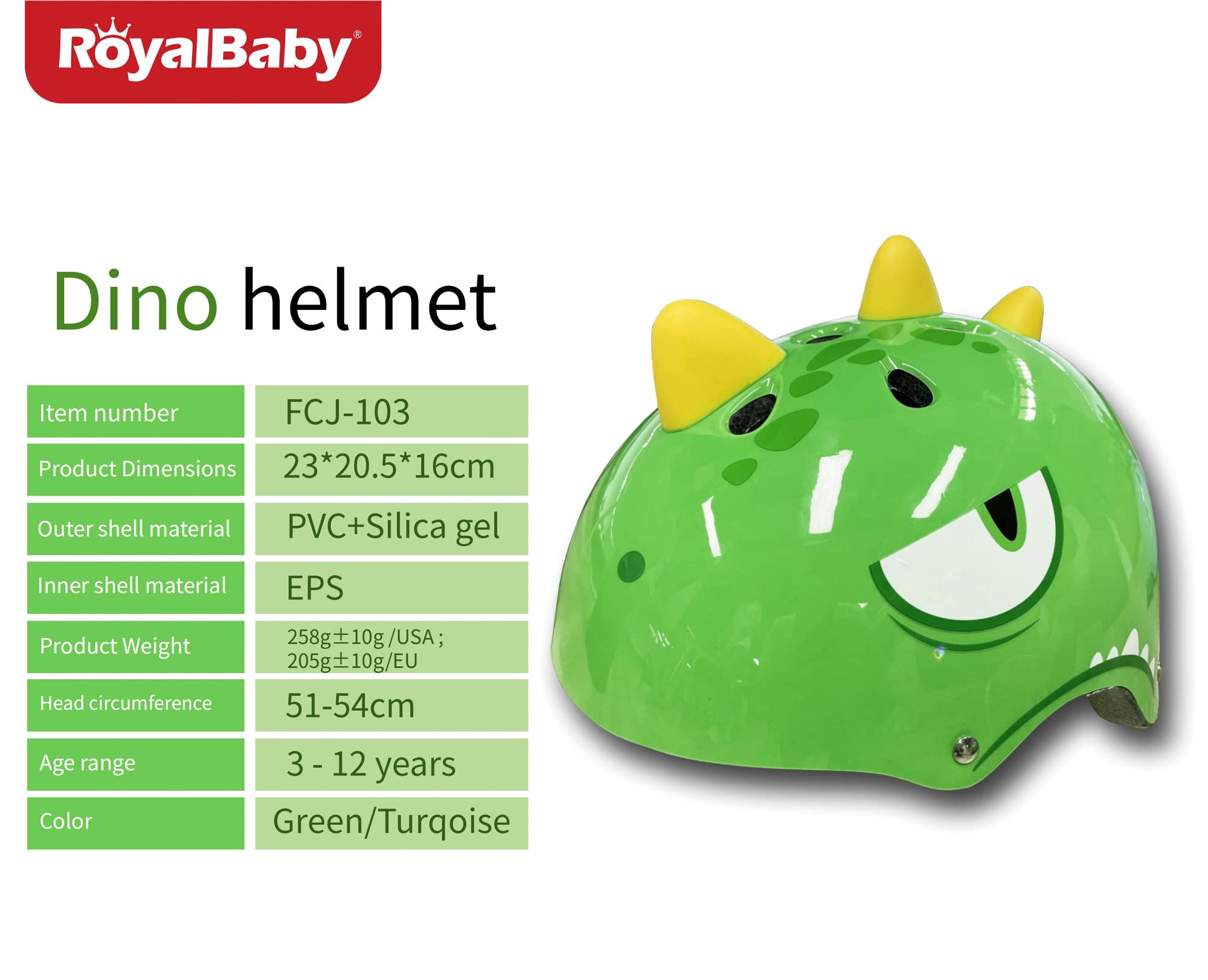 Snapklik.com : Dino Kids Bike Helmet Dinosaur Design Multi-Sport Helmet ...