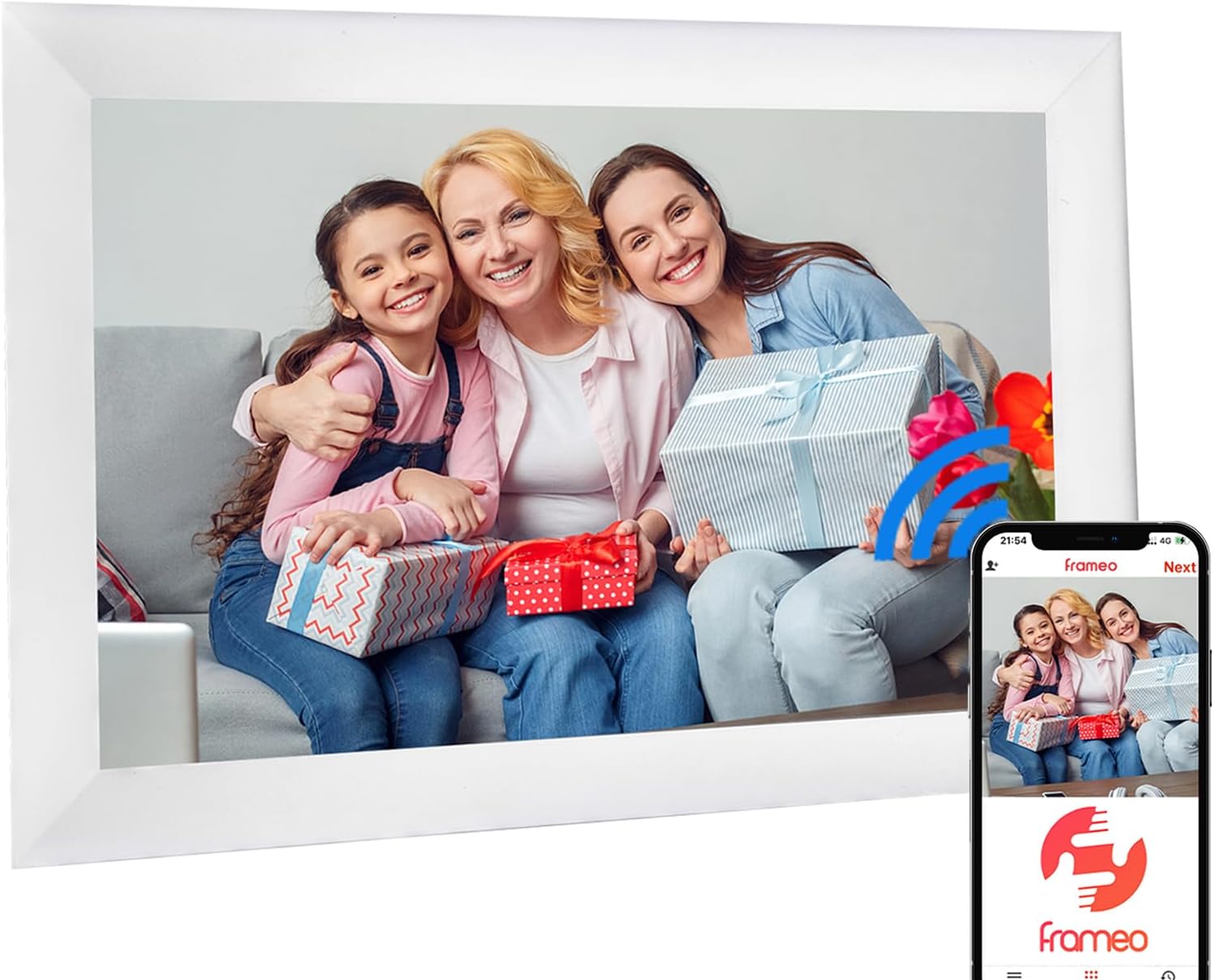 FRAMEO WiFi Digital Picture Frame, 10.1 Inch Smart Digital Photo Frame ...