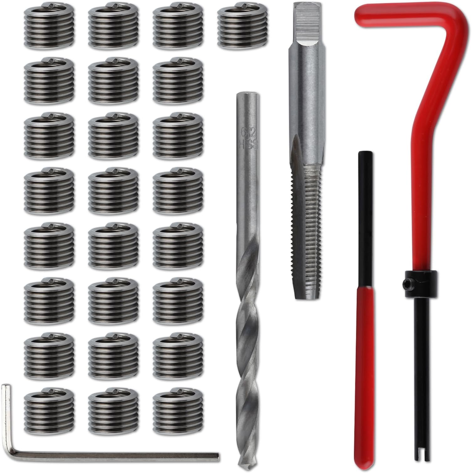 Amazon.com: LEONTOOL 30 Piece M6 x 1.0mm Thread Repair Kit, HSS Drill ...