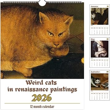 Amazon.com: Weird Cats in Renaissance 2026 Wall Calendar, Medieval Cat ...