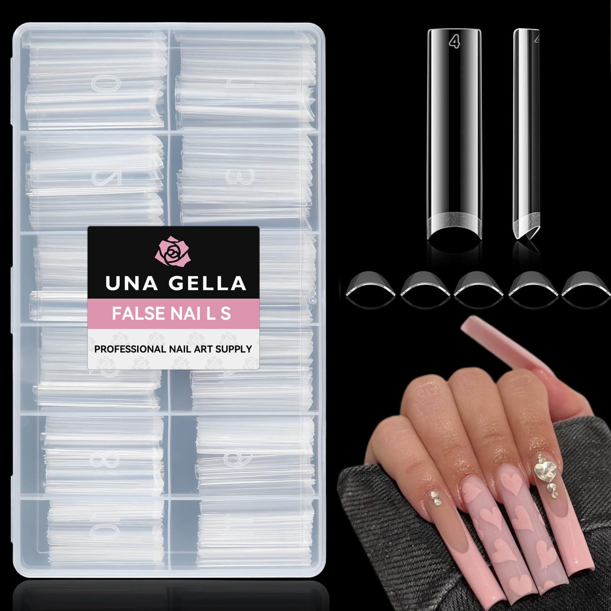Amazon.com: UNA GELLA 312PCS 3XL Square Nail Tips No C Curve, Extra ...