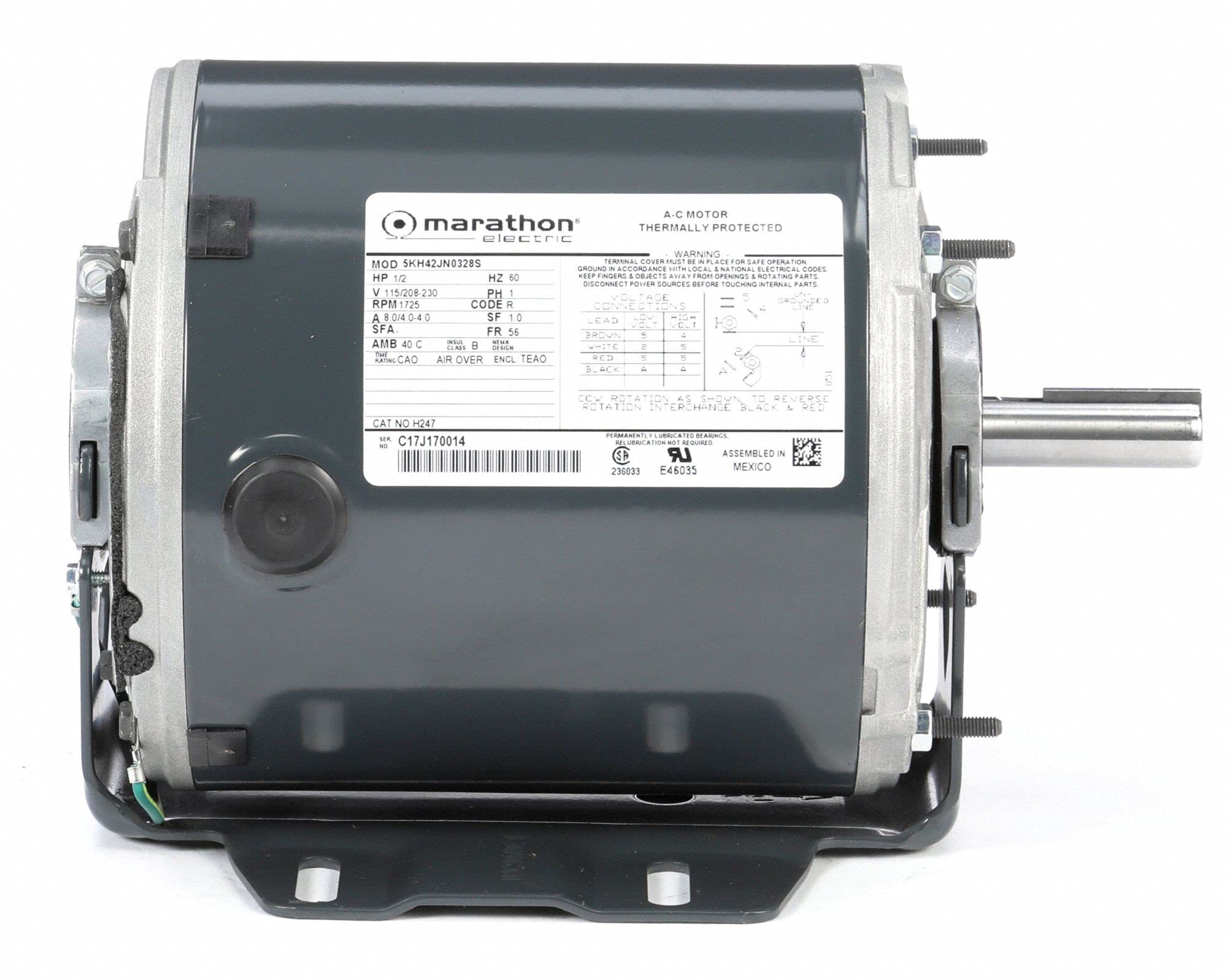 48YZ Frame Split Phase Fan Blower Motor, 1/6 HP, 1725 RPM,, 47% OFF