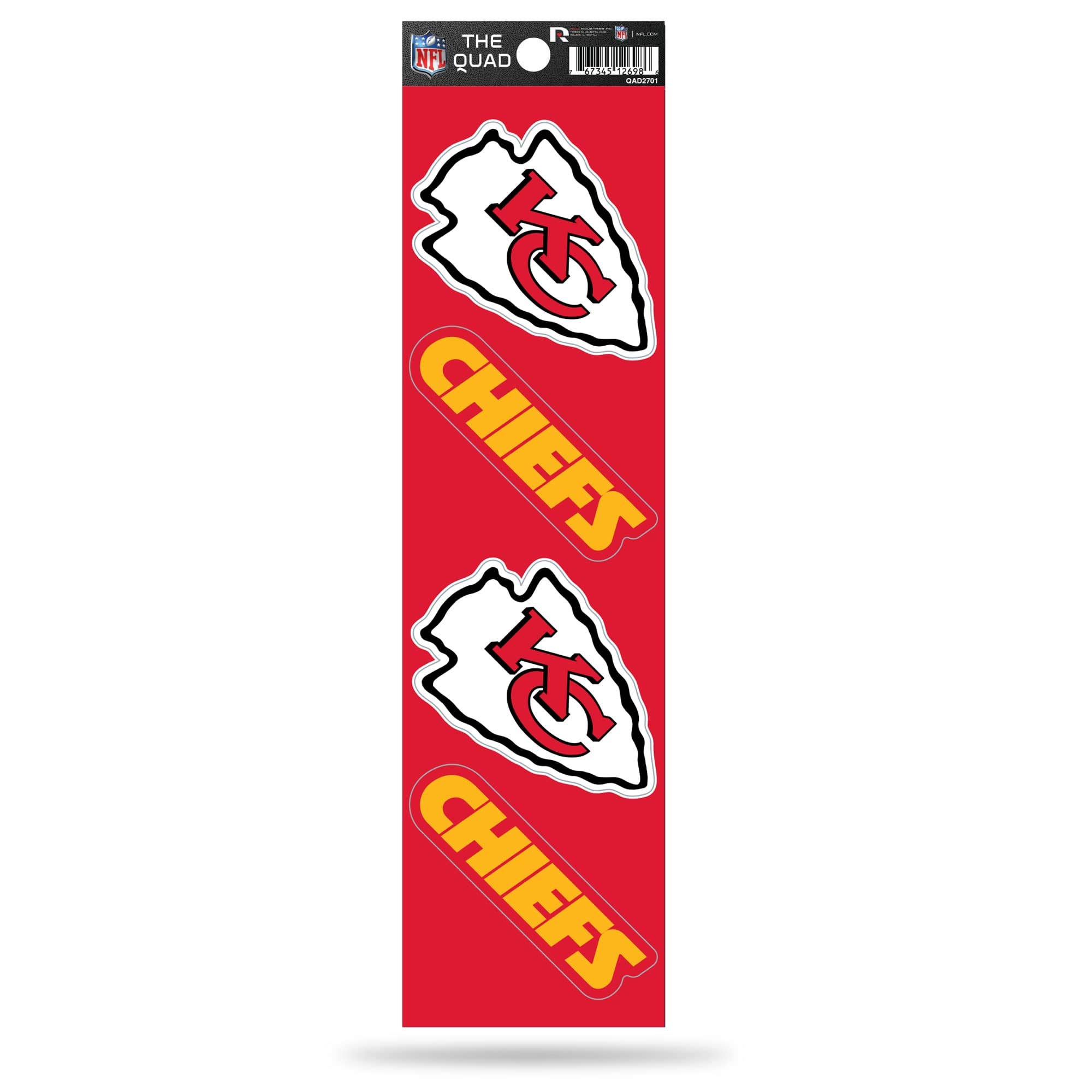 Snapklik.com : NFL Kansas City Chiefs Die Cut 4-Piece The Quad Sticker ...