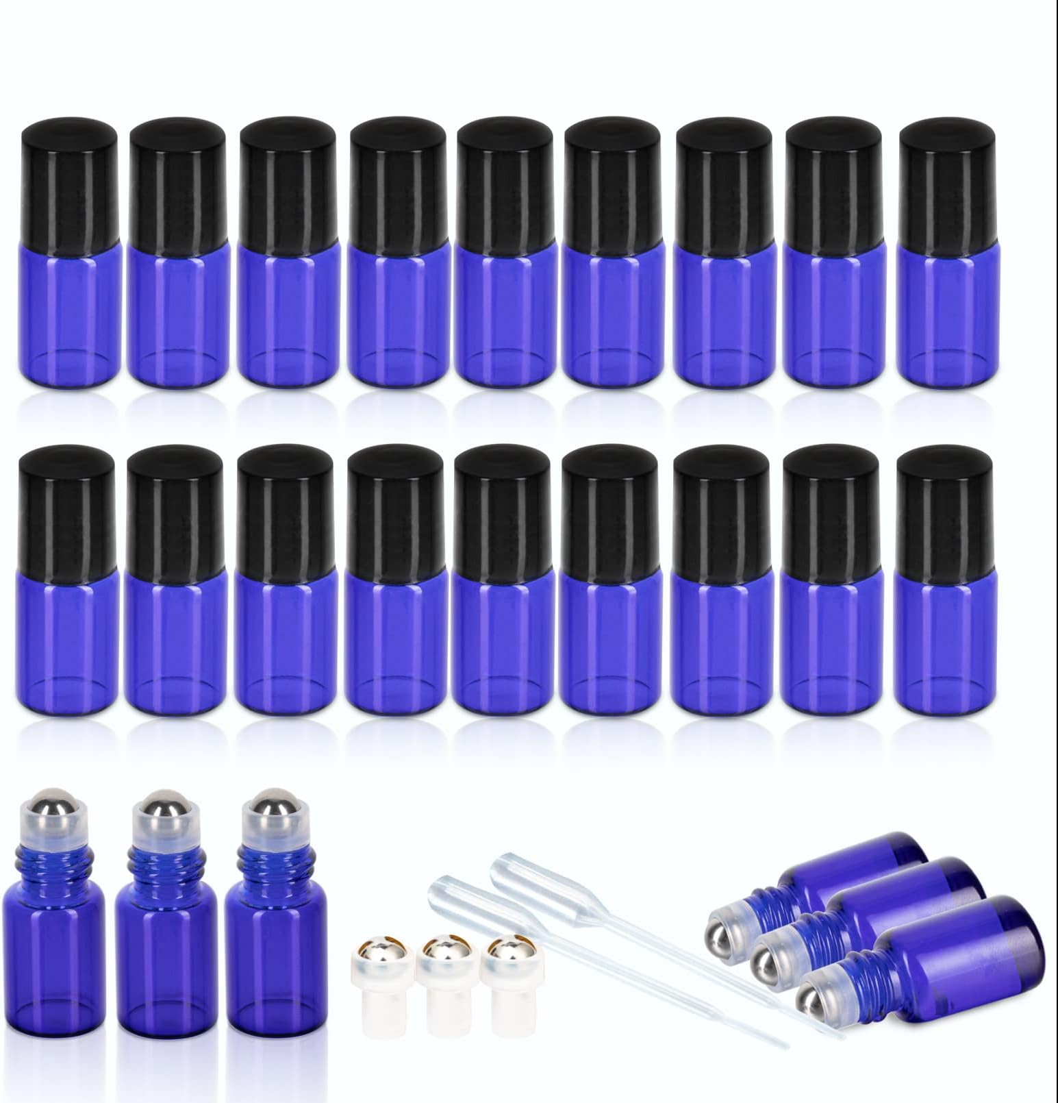 Amazon.com: Clear Glass Mini Roll On Bottles Empty Essential Oil Roller ...