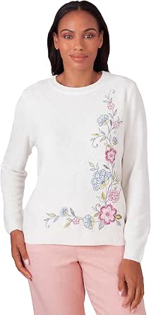 Alfred Dunner Women's Sweater (US, Alpha, Medium, Regular, Regular ...
