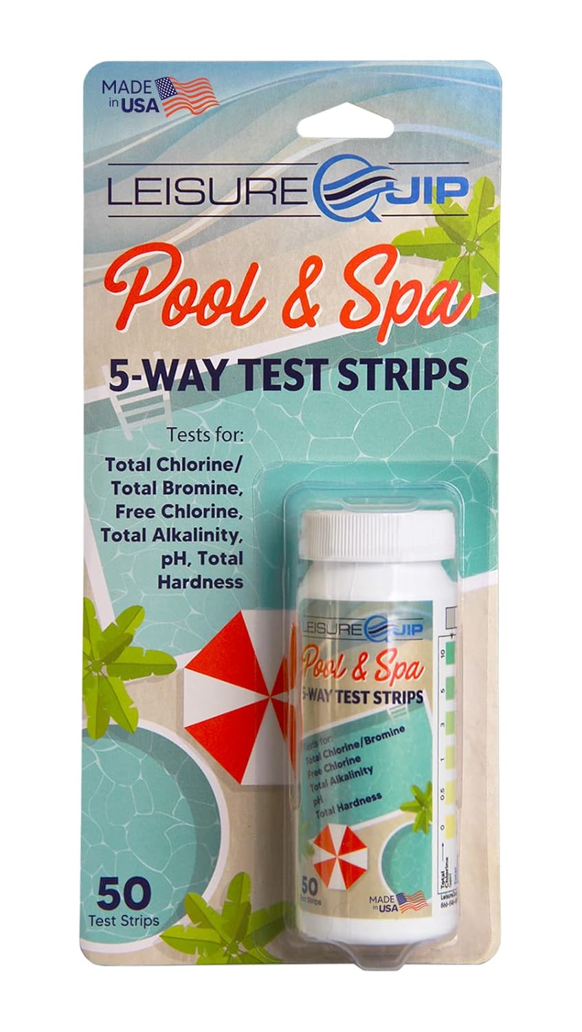 LeisureQuip 5-Way Pool & Spa Test Strips - Test for Chlorine, Bromine ...