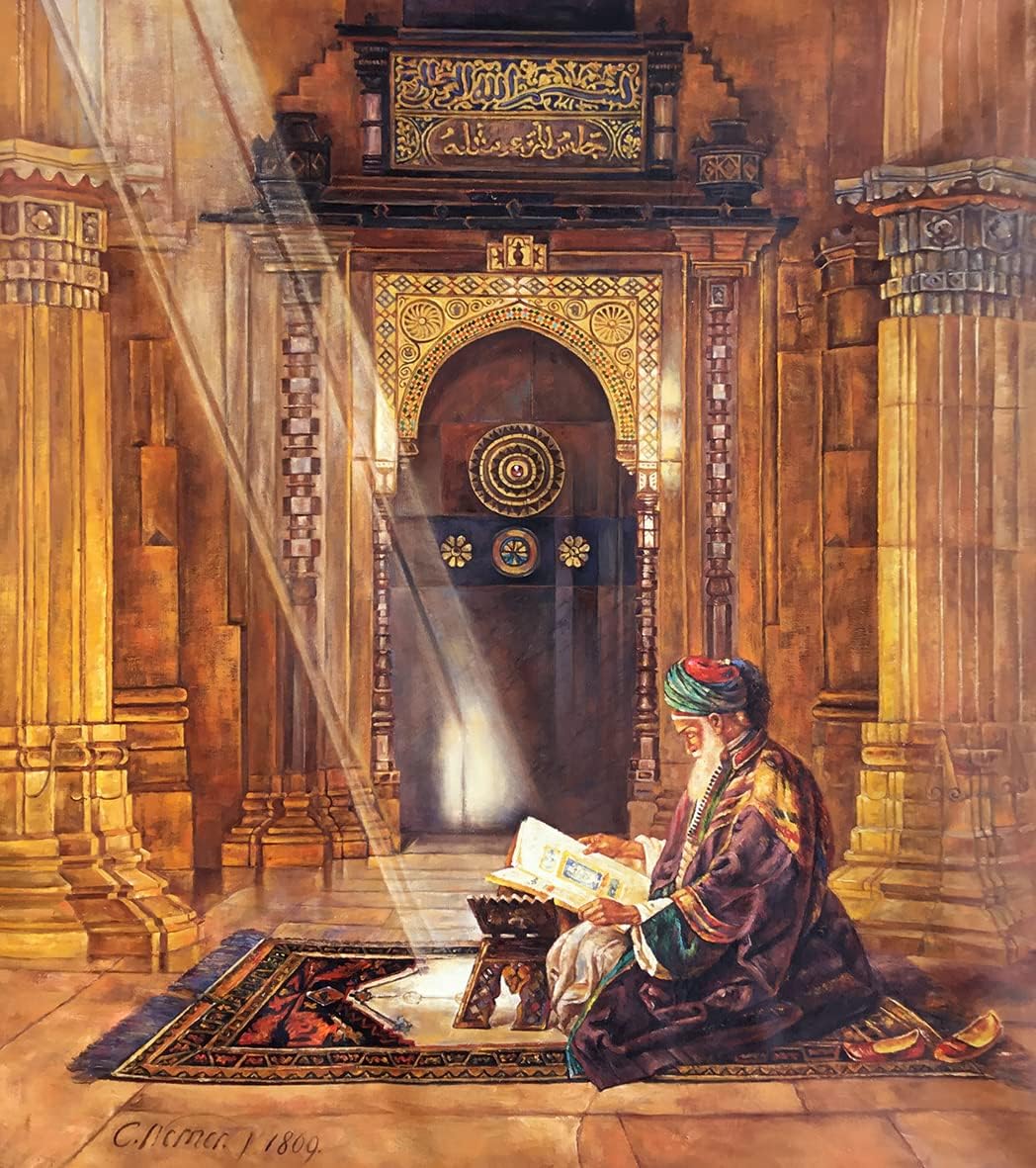 Amazon.co.jp: Original Arabic Oil Painting Islamic Wall Art - Arab ...