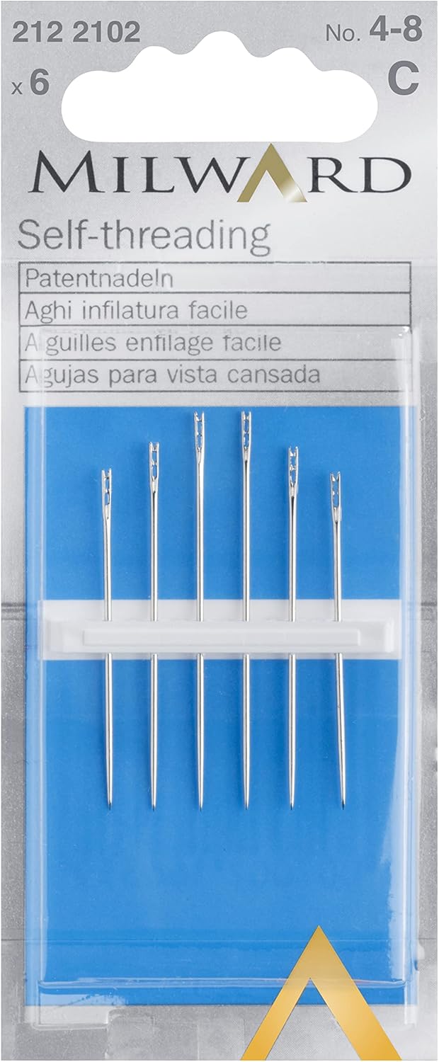Milward Self-Threading Hand Sewing Needles, Silver, Nos.4-8 : Amazon.co ...