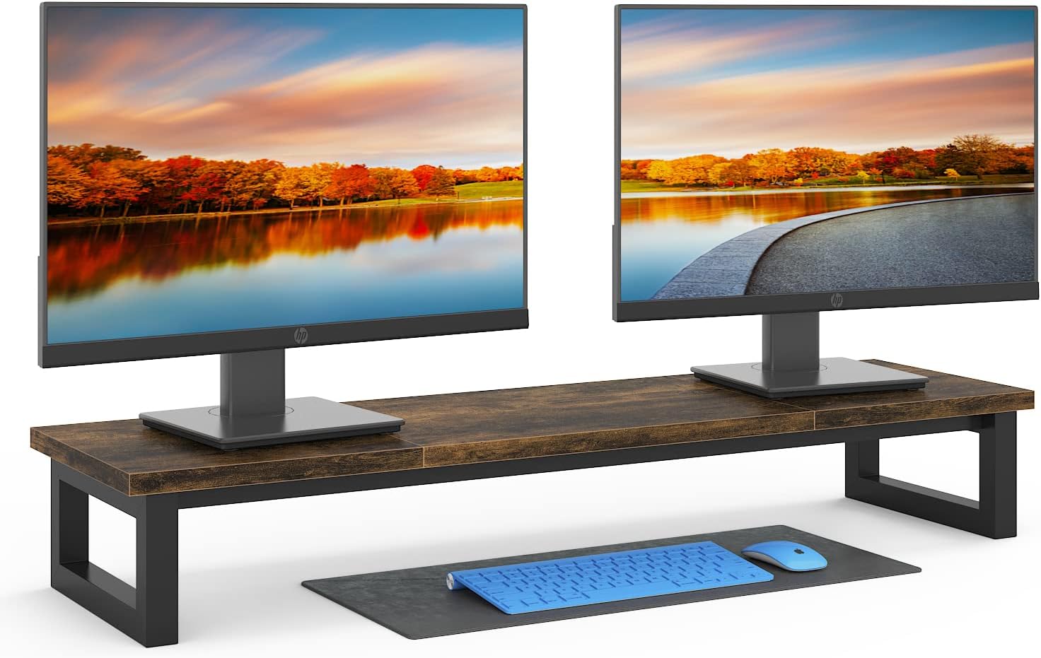 Amazon.com: YAOHUOO Dual Monitor Stand Riser, Large Monitor Stands for ...
