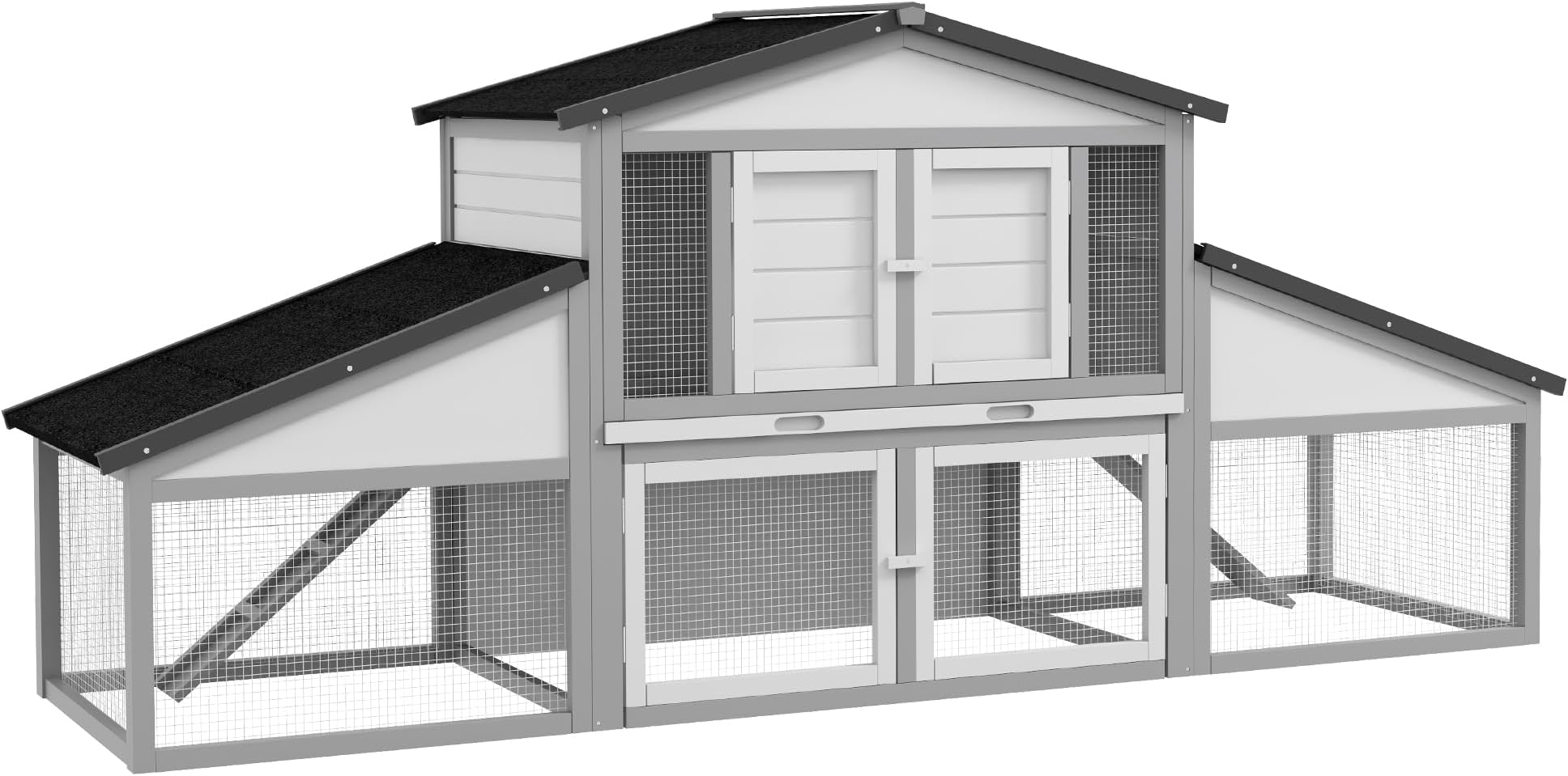 FeelGoodUK Chester Rabbit Hutch and Run Lift Up Lid Chicken Coop ...