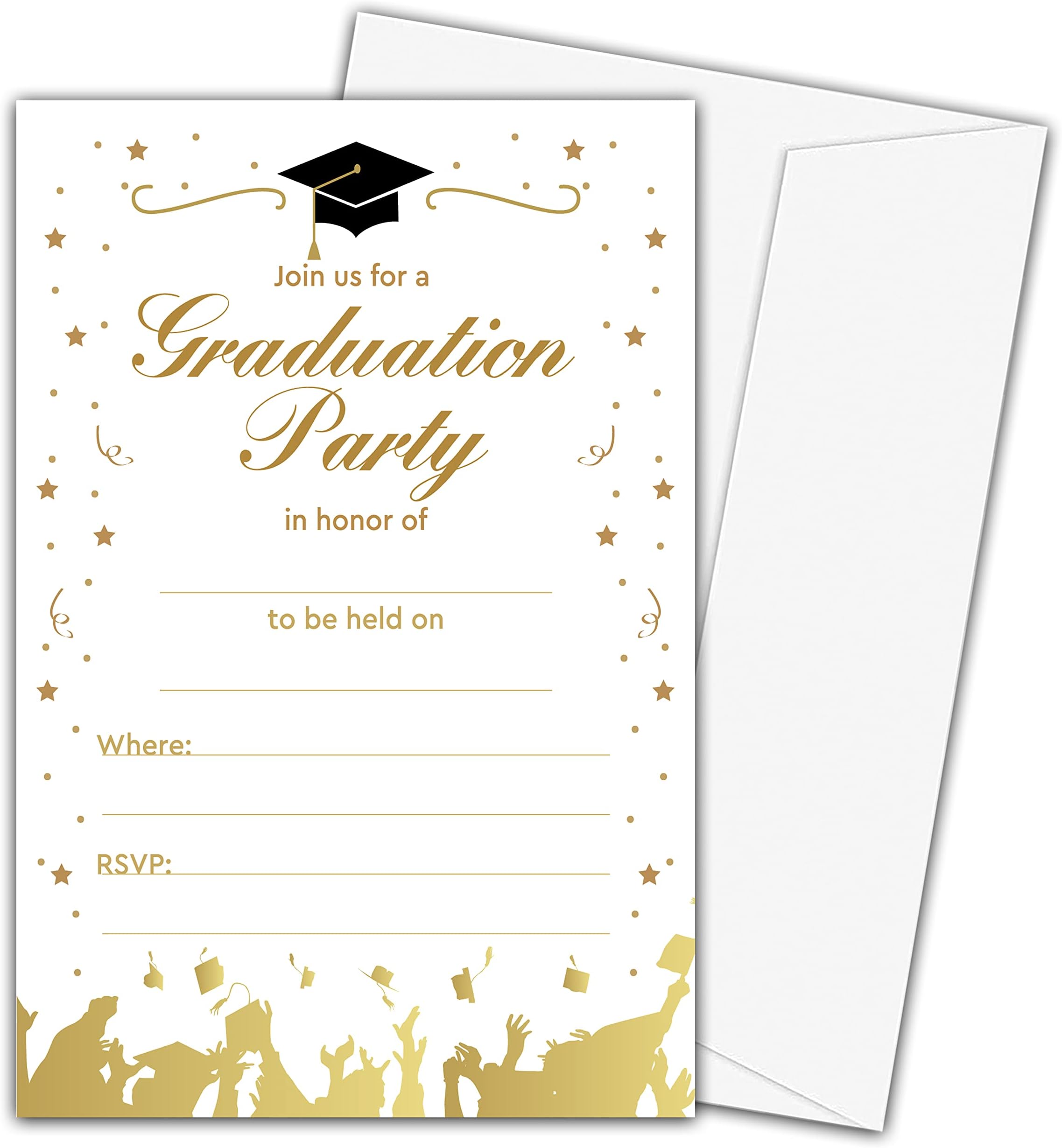 Amazon.com : 25 Graduation Invitations with Envelopes, For College ...