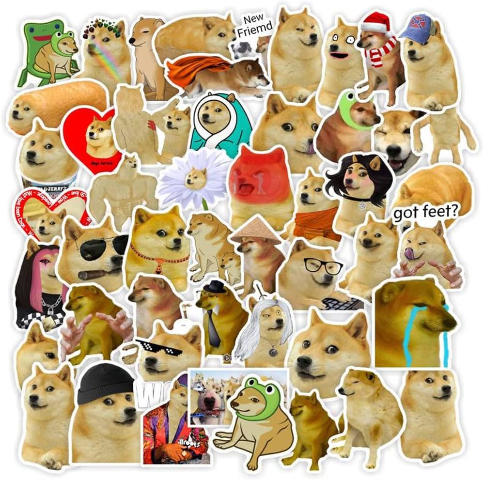 Amazon.com: 50pcs Funny Stickers,dog Meme decals Vinyl waterproof for ...