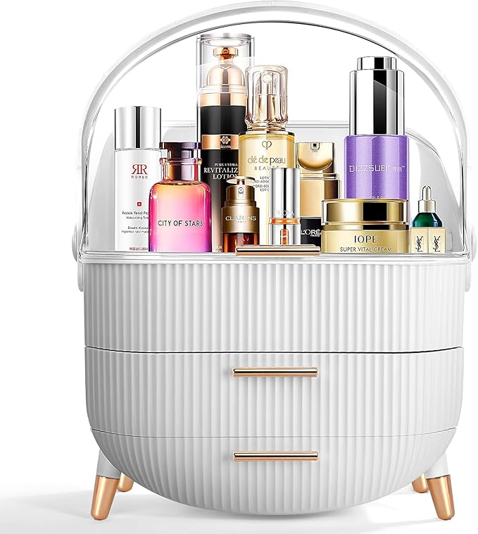 Suyoo Makeup Organiser Storage Box, Cosmetics Display Case with ...