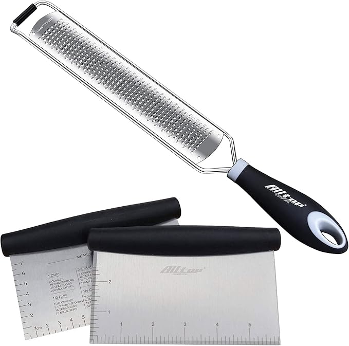 Amazon.com: Hand-held Stainless Steel Lemon Zester & Bench Scraper ...